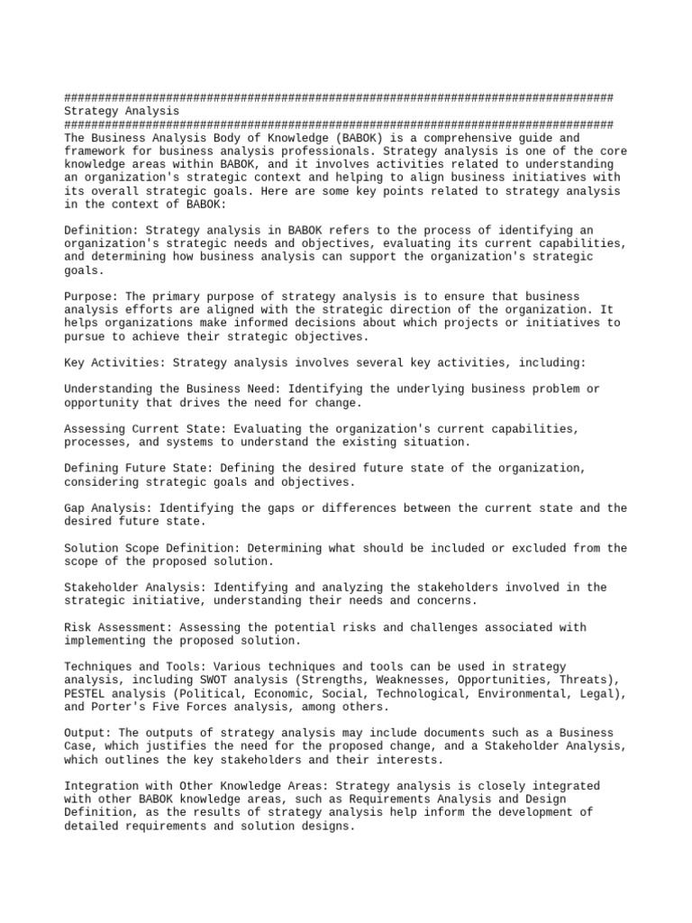 Strategy Analysis Pdf