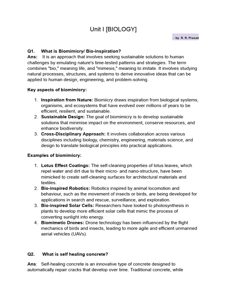 Unit i [Biology] | PDF