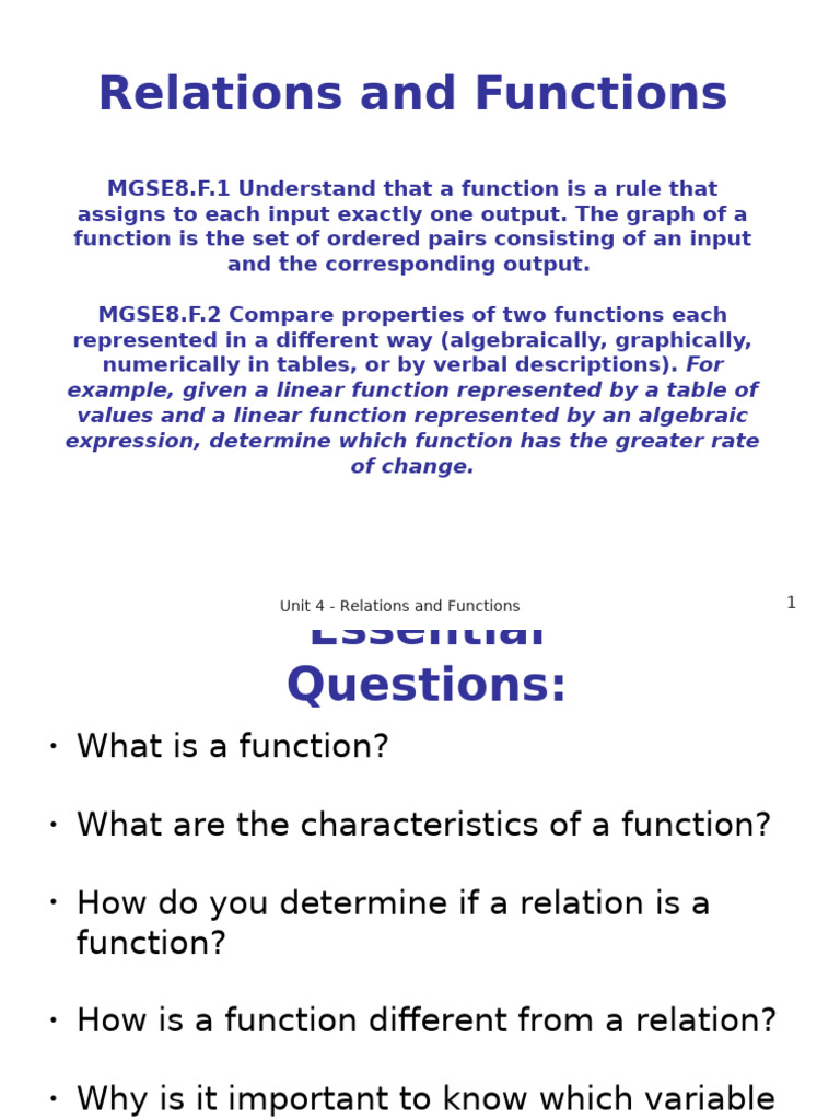 Relations and Functions Power Point | PDF