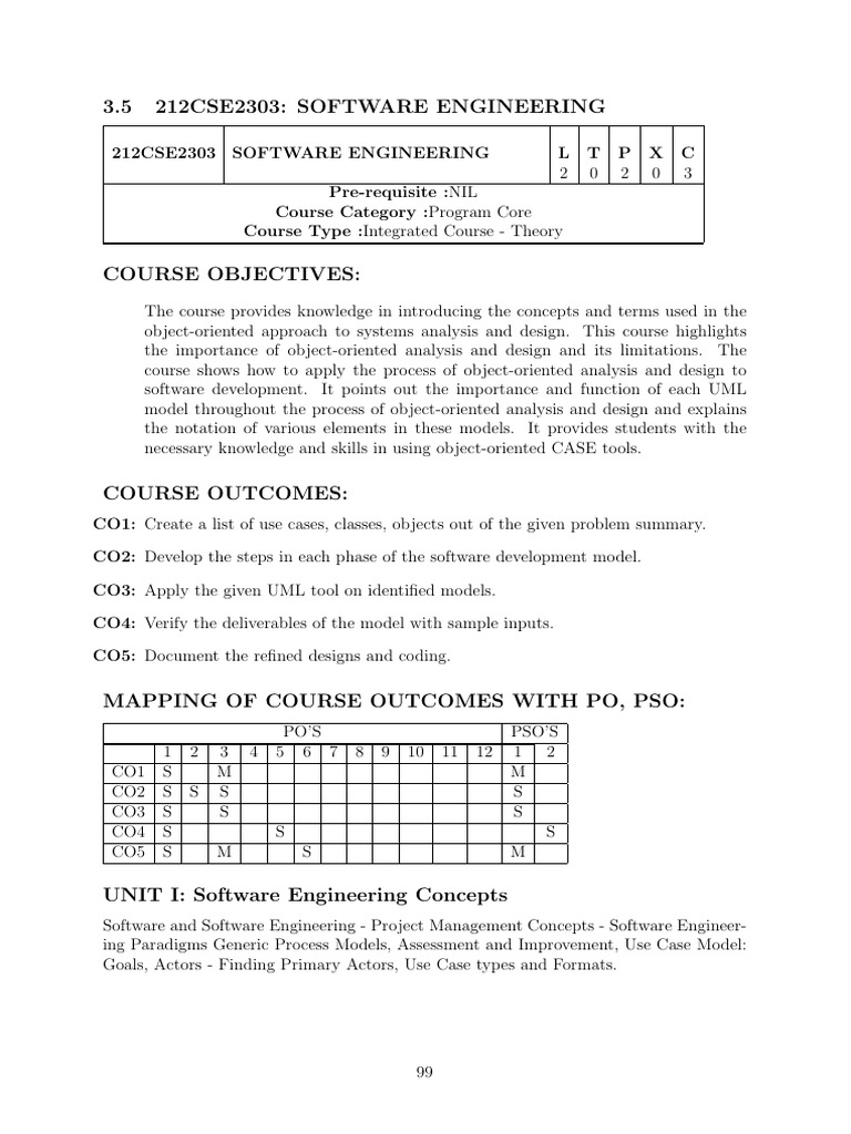 Software Engineering Syllabus | PDF