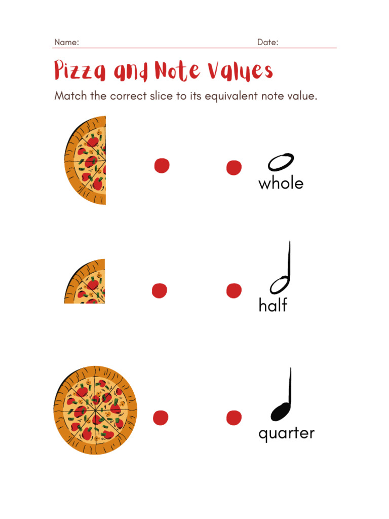 Colorful Illustrative Music Note Values Worksheet | PDF