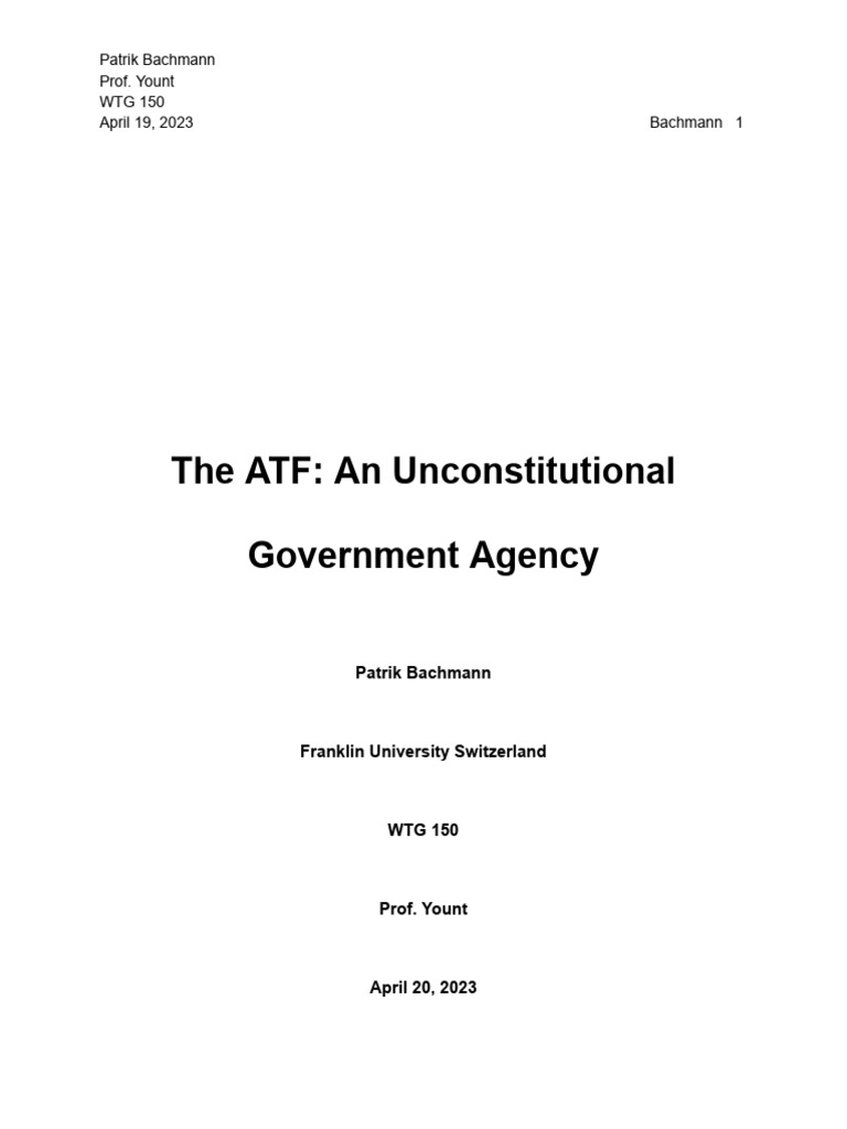 The ATF_ an Unconstitutional Government Agency | PDF