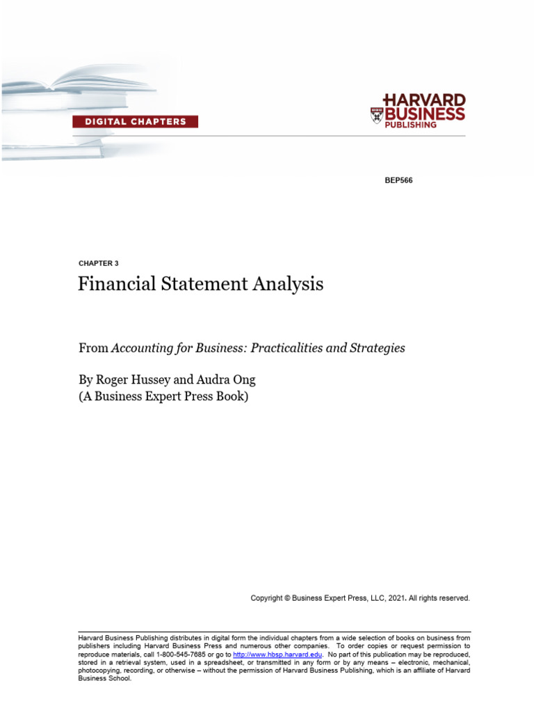 Chapter 3 Financial Statement Analysis | PDF