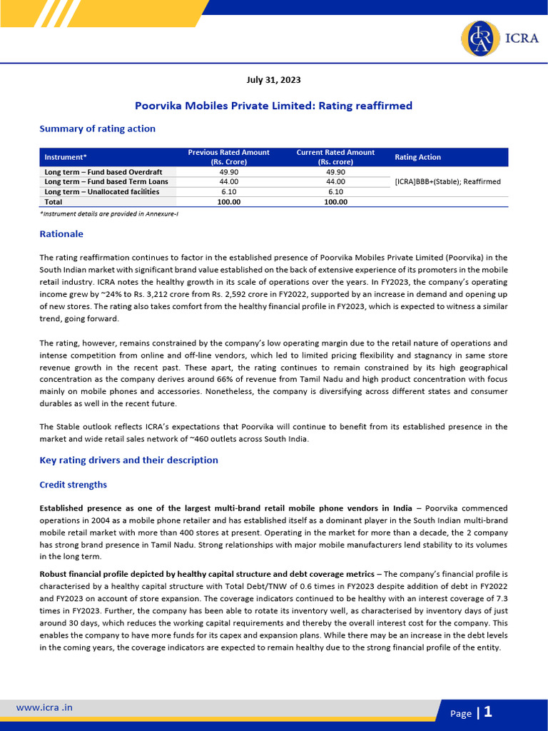 Poorvika Mobiles Private Limited | PDF