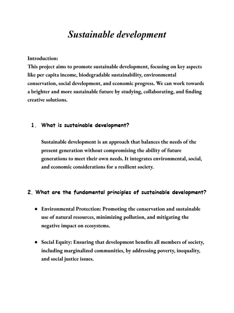 Sustainable Development | PDF