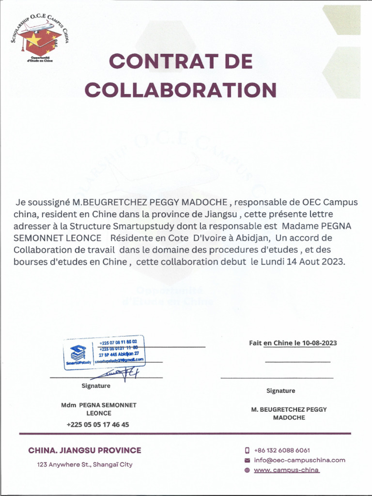 Contrat de Collaboration | PDF