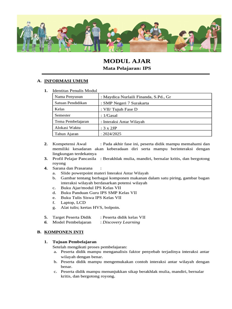 Modul Ajar Ips Keluarga | PDF