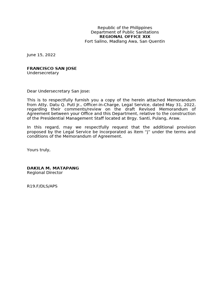 Letter To Usec | PDF
