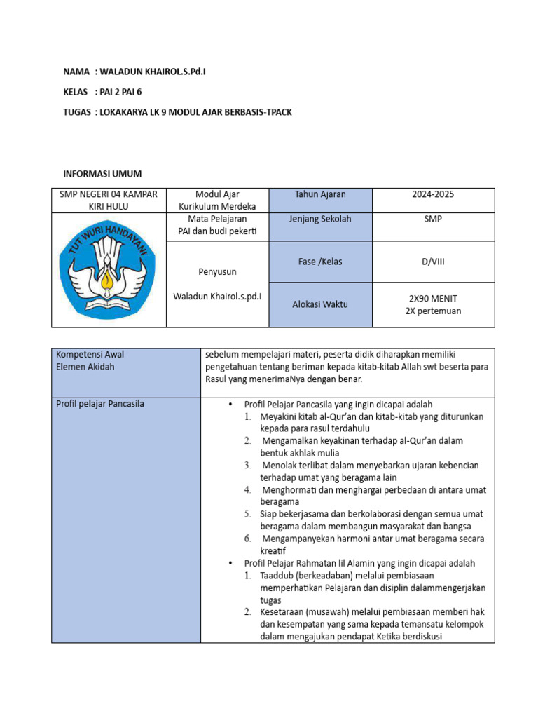 LK 9 BARU BERBASIS TPACK - Compressed | PDF