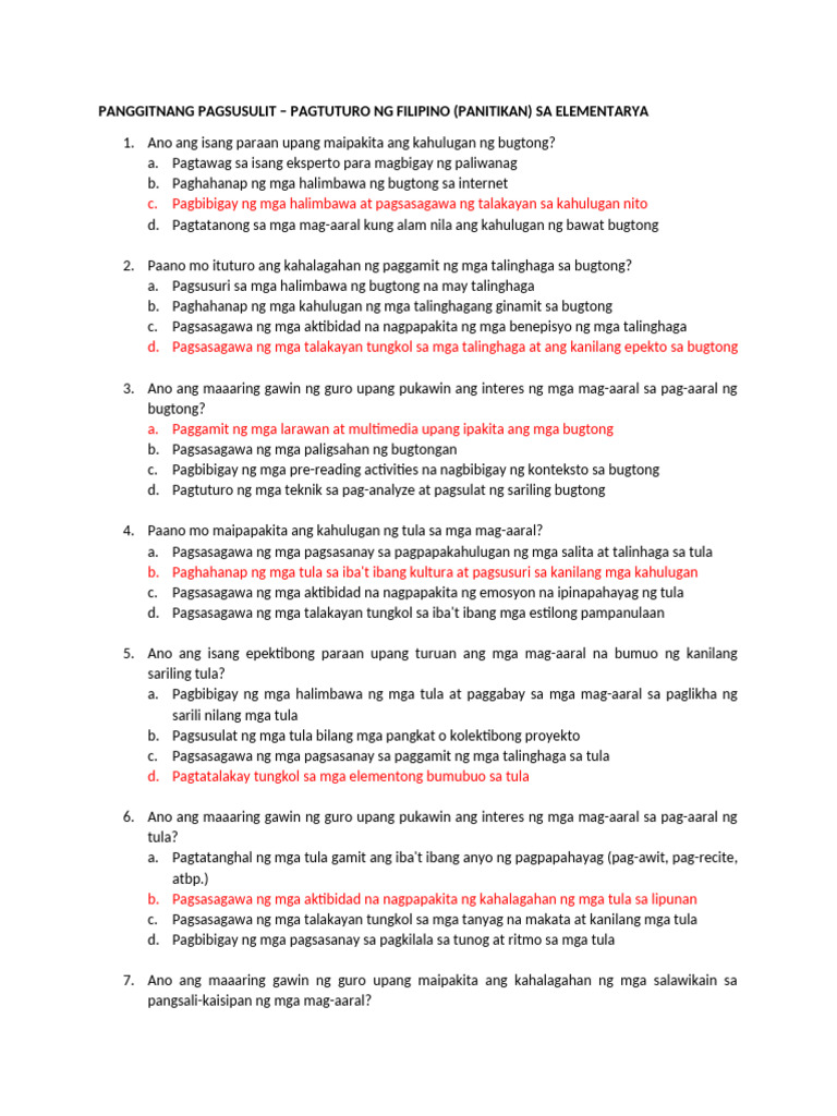 Panggitnang Pagsusulit Fil 2 | PDF