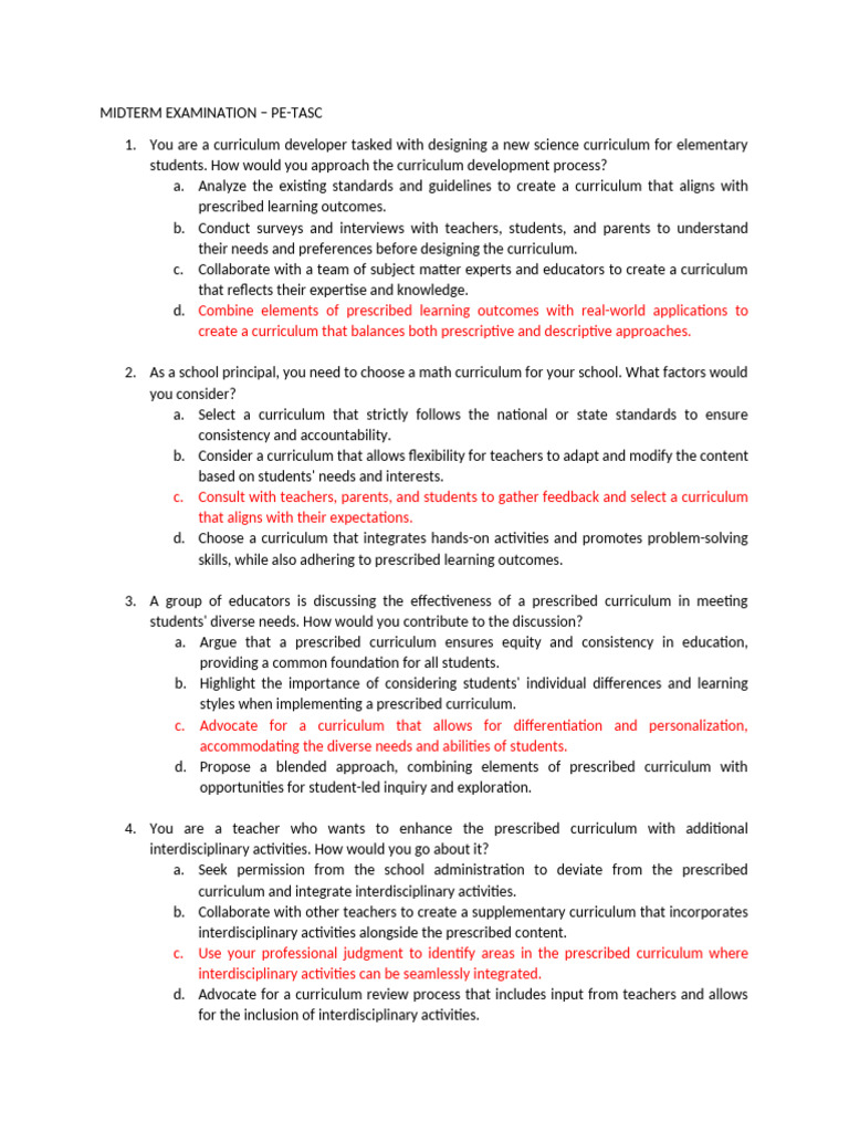 Midterm Examination Pe Tasc | PDF