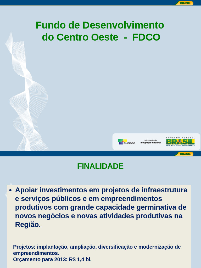 FDCO - Fundo de Desenvolvimento Do Centro Oeste | PDF