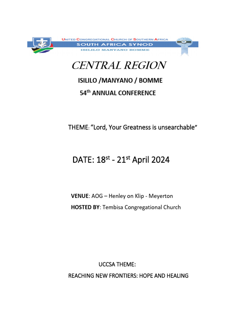Central Region IMB 2024 Conference Programme | PDF