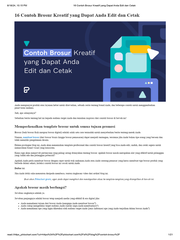 16 Contoh Brosur Kreatif Yang Dapat Anda Edit Dan Cetak | PDF