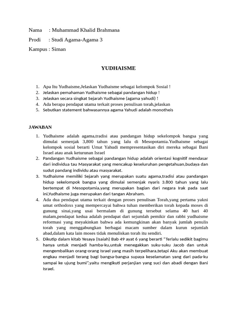 Yudhaisme (Khalid) SAA 3 Siman | PDF