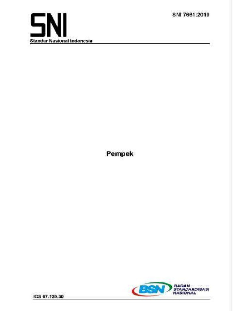 7661 2019 SNI Pempek Ikan | PDF