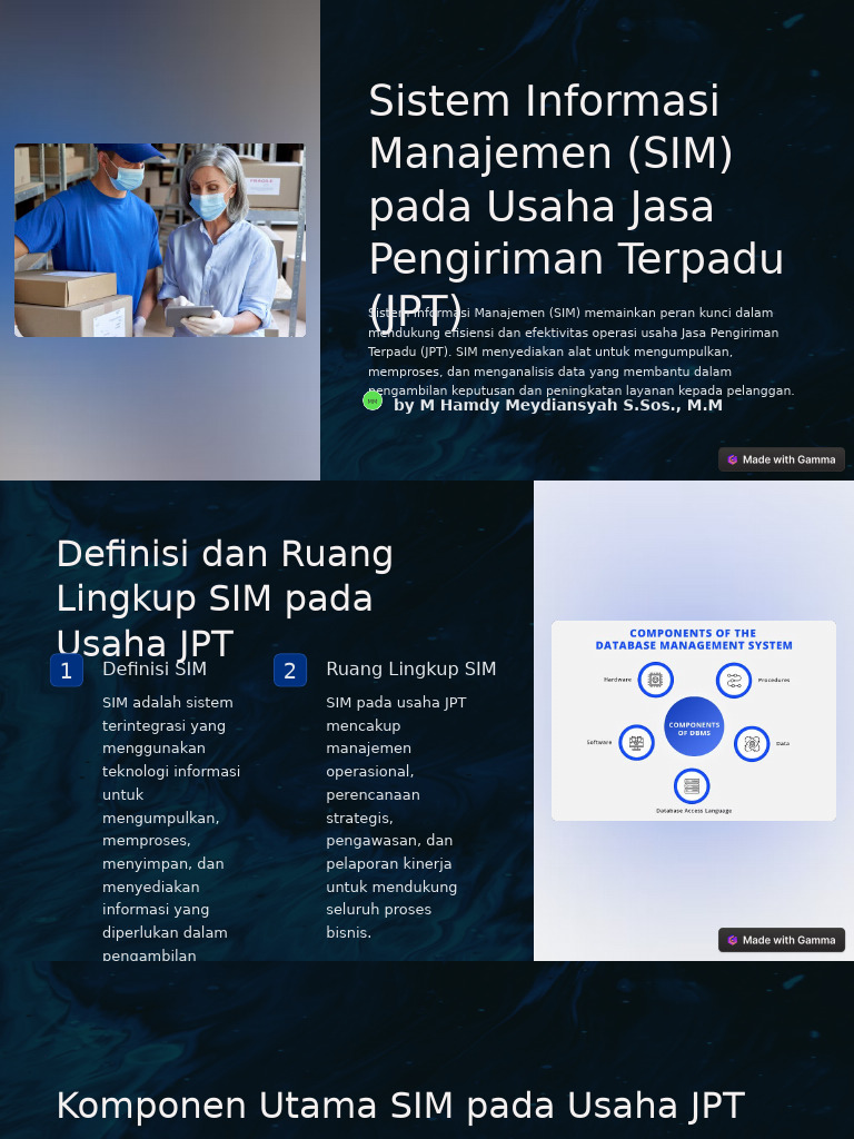 Sistem Informasi Manajemen SIM Pada Usaha Jasa Pengiriman Terpadu JPT | PDF