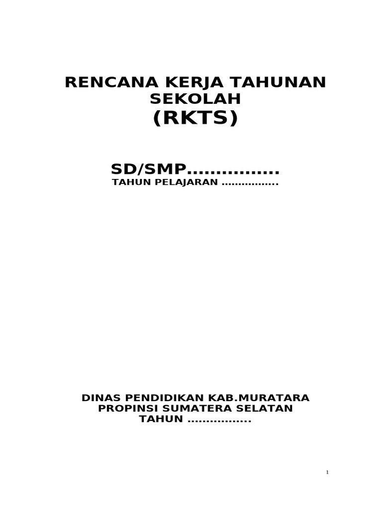 Contoh - RKS - RKTS (Tahunan) | PDF
