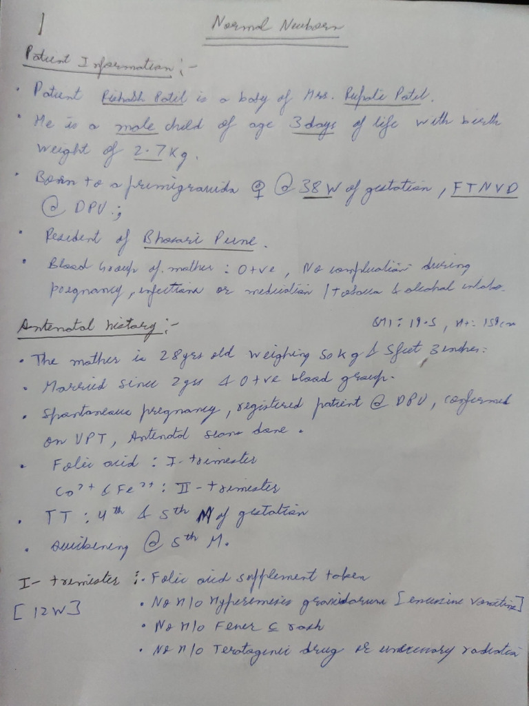 Normal Newborn Case | PDF