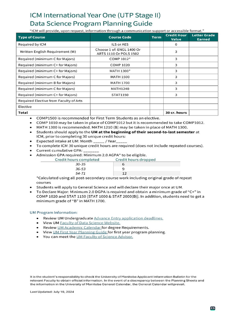 UTP II Science Program Planning Guide Data Science | PDF