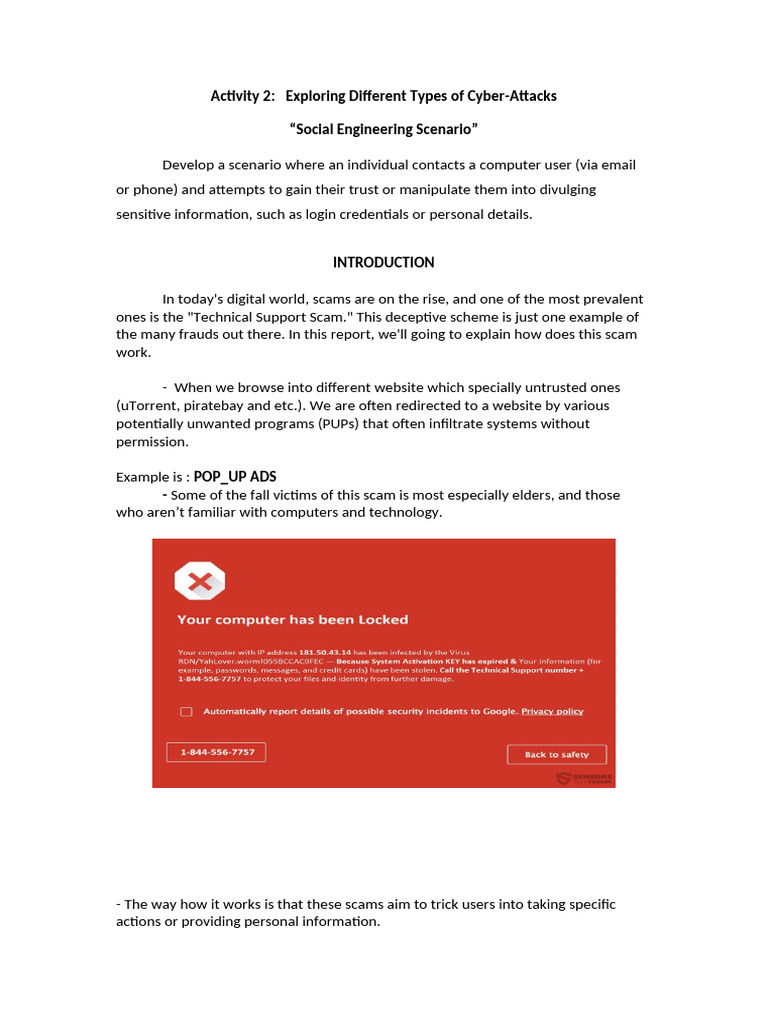 Activity 2 - IAS Exploring Different Types of Cyber-Attacks | PDF