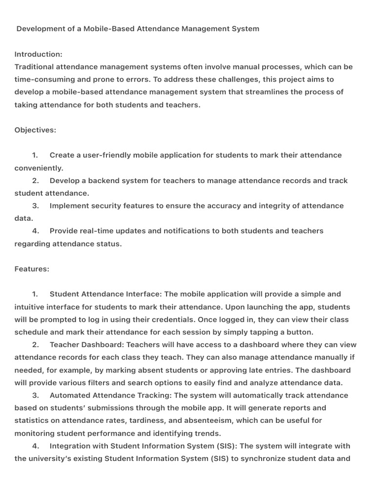 Development of A Mobile-Based Attendance Management System | PDF