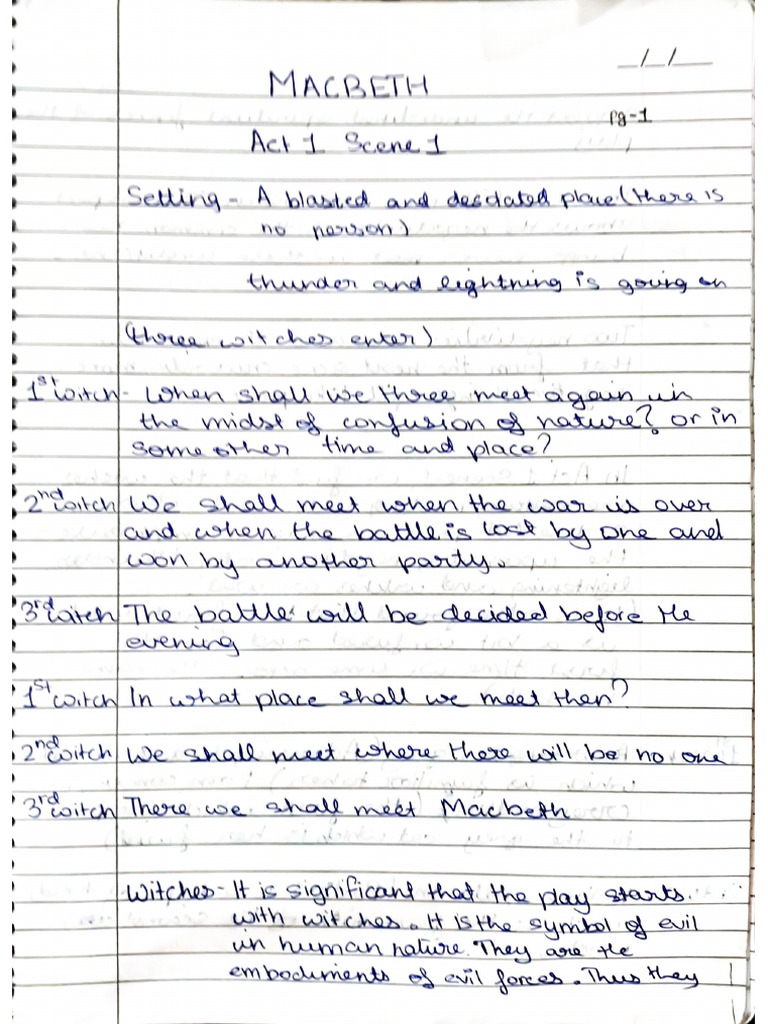 Macbeth Act 1 | PDF