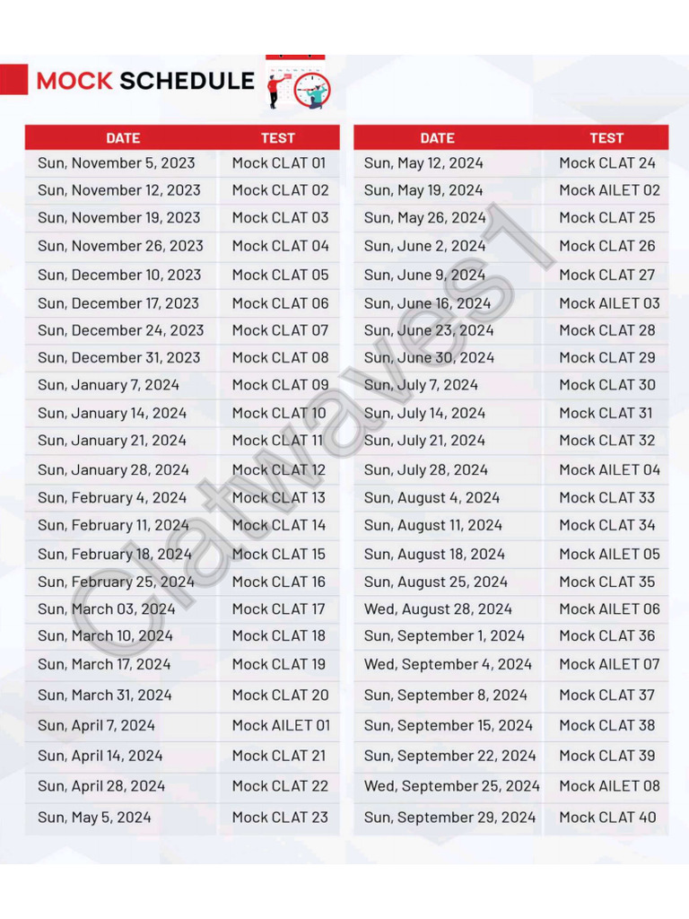 Le Mock Schedule 2024 | PDF
