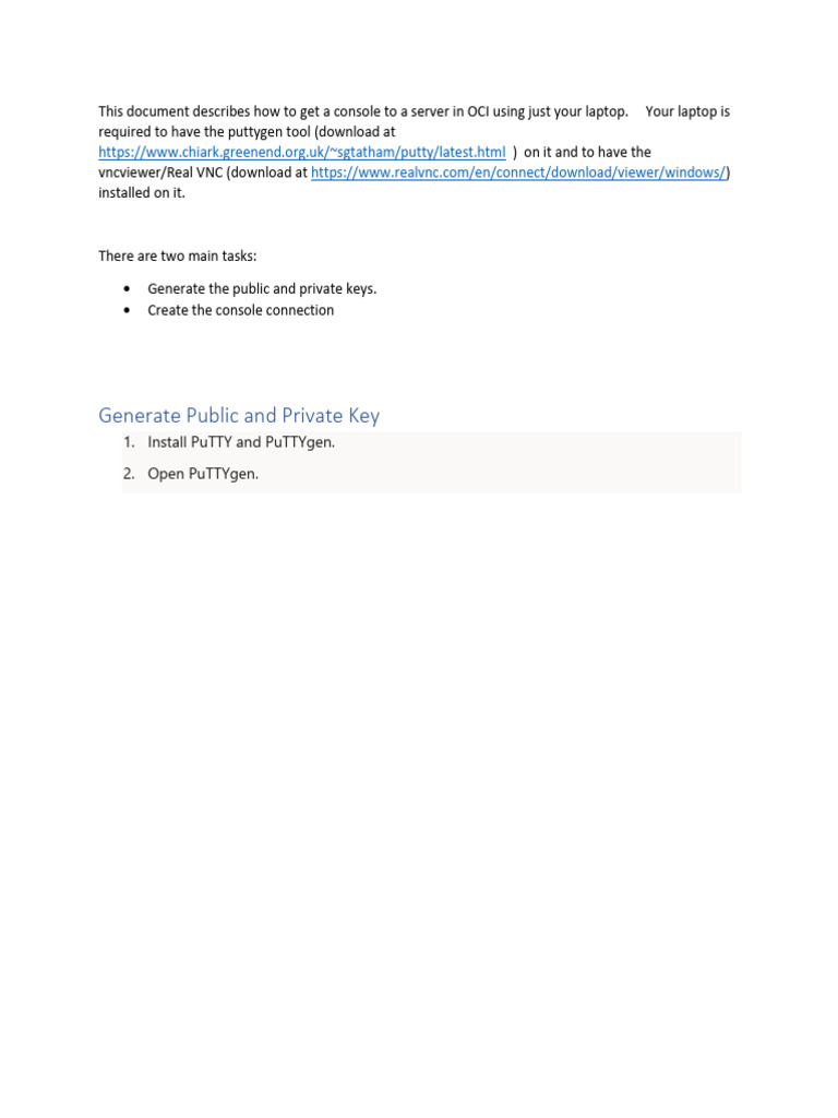 OCI Console Setup From Laptop | PDF
