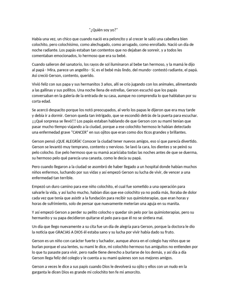 CUENTO..Quién Soy Yo | PDF | Religión y espiritualidad