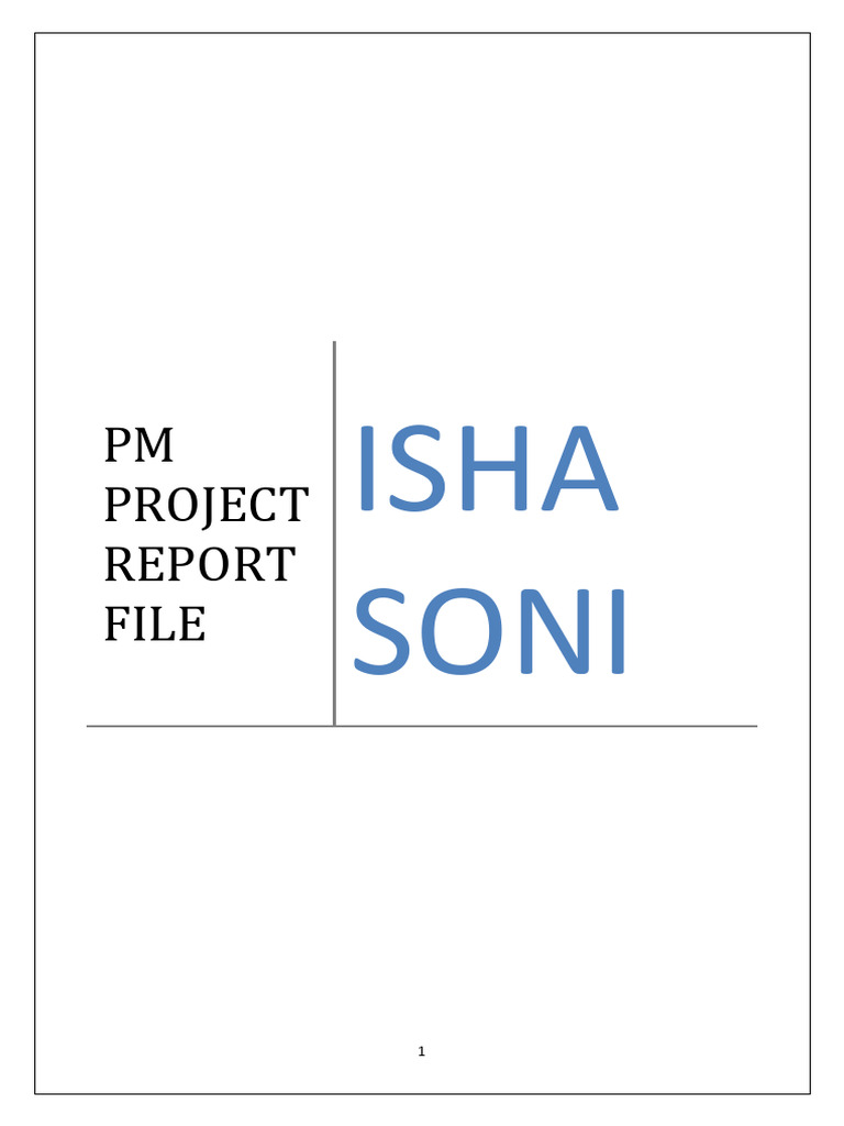 Isha Soni PM PROJECT REPORT FILE | PDF