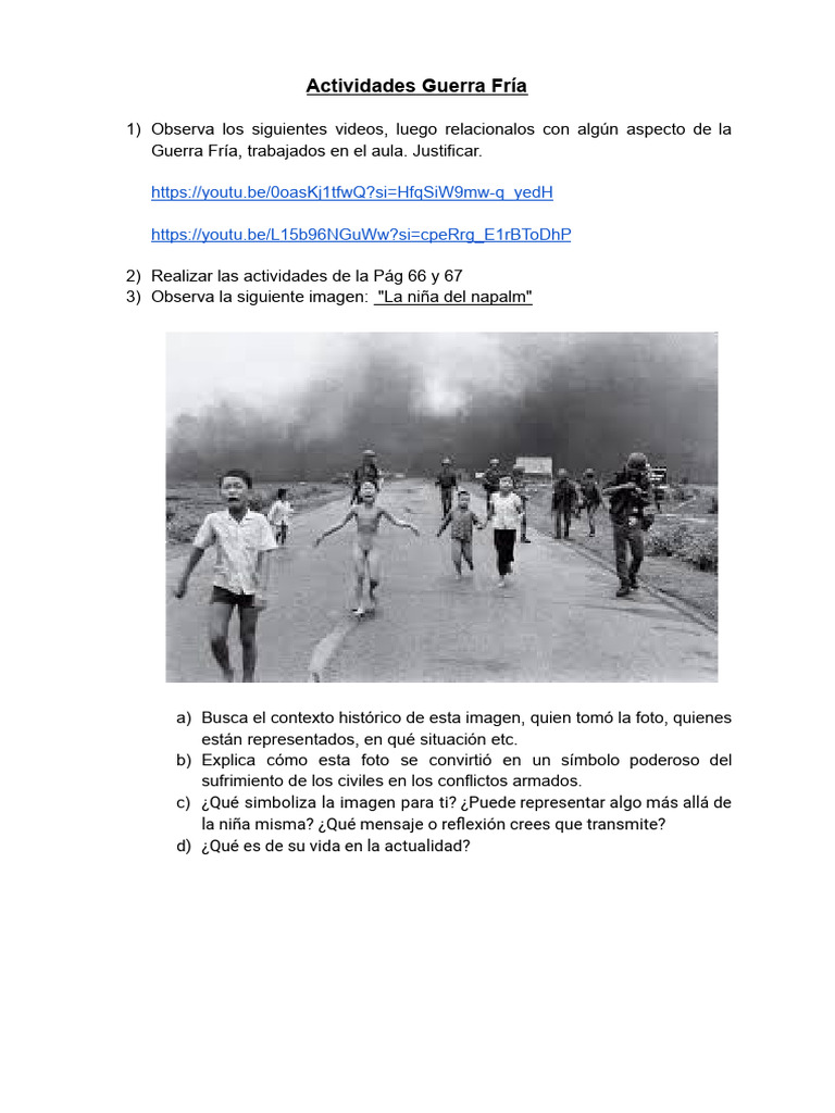 Actividades Guerra Fría | PDF
