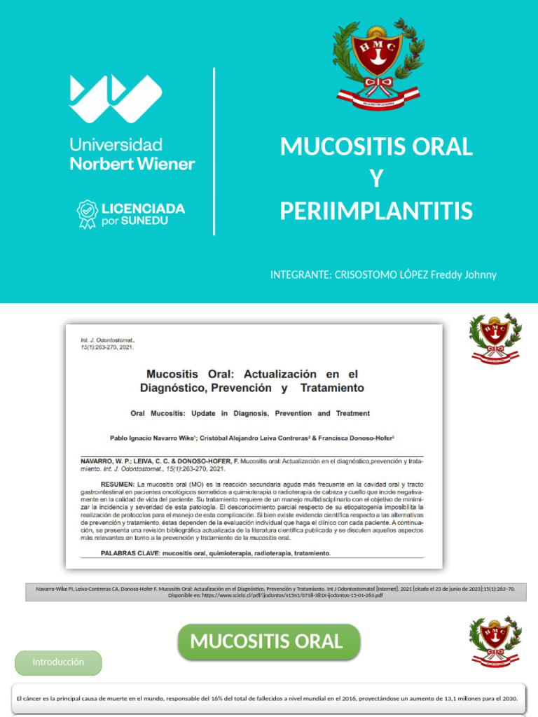 Mucositis Oral y Periimplantitis | PDF
