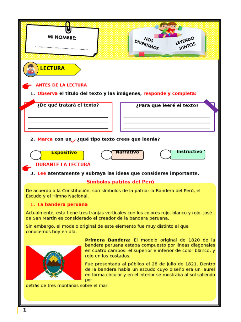 FICHA DE SIMBOLOS PATRIOS | PDF FICHA DE SIMBOLOS PATRIOS | PDF