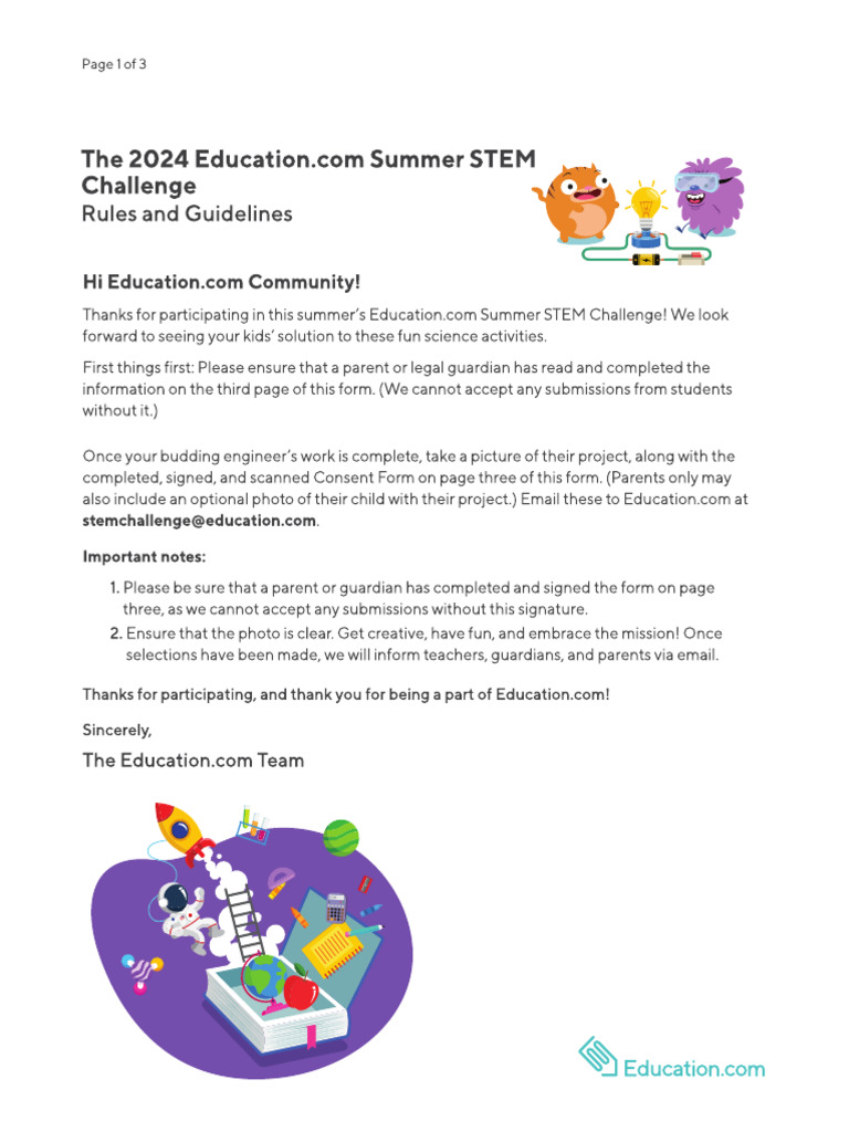 STEM Challenge Entry Form 2024 | PDF