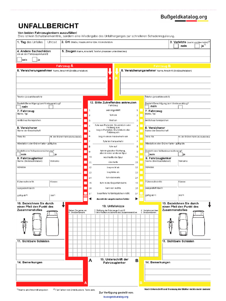 Unfallbericht Muster | PDF