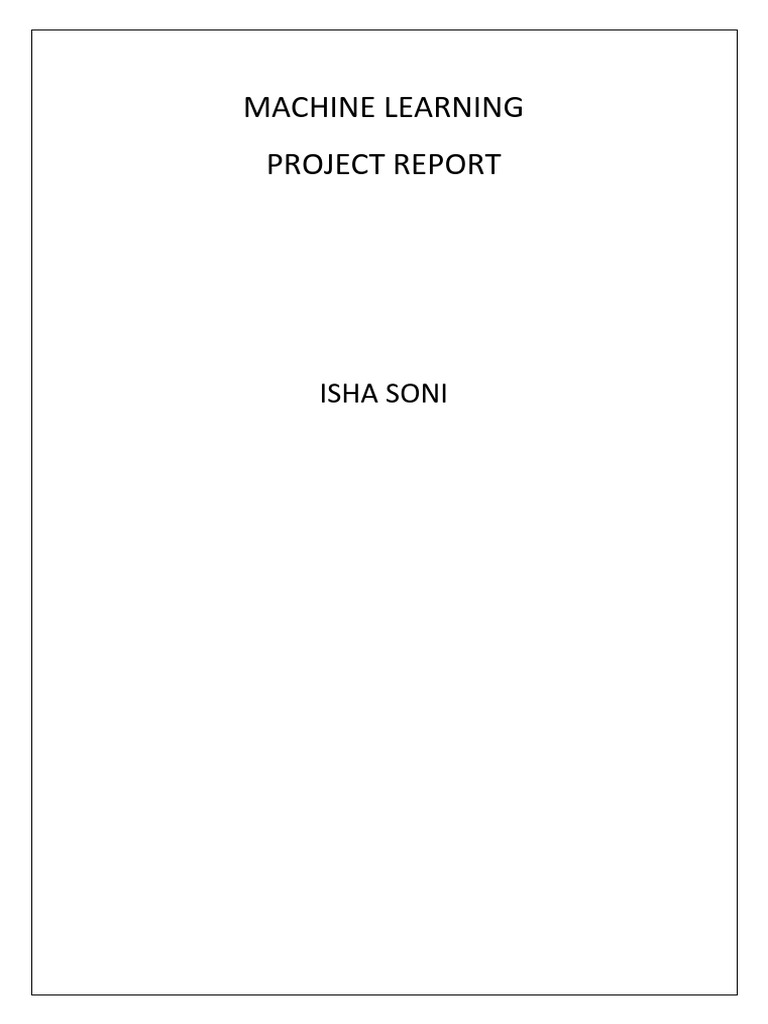 Isha Soni MACHINE LEARNING | PDF