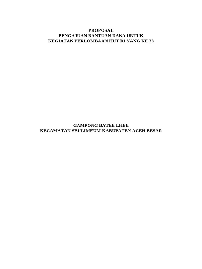 Proposal Hut Ri | PDF