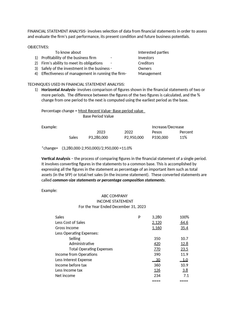 Financial Statement Analysis | PDF