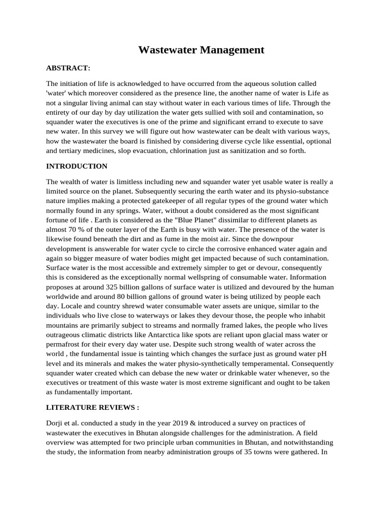 Waste Water Management | PDF