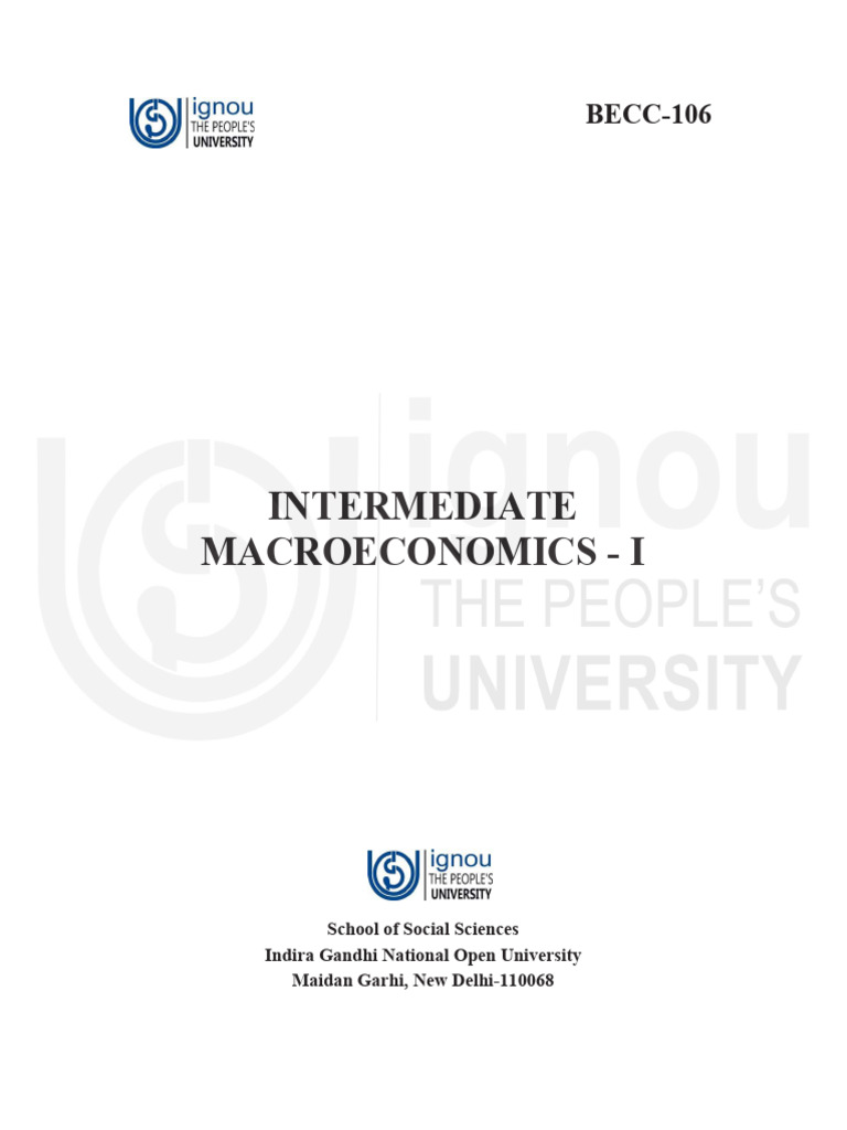 BECC-106 - (Intermediate Macroeconomics) | PDF