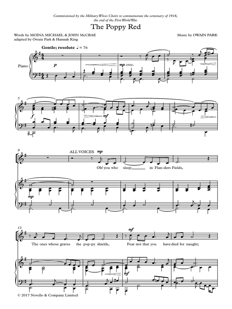 The Poppy Red - Score | PDF