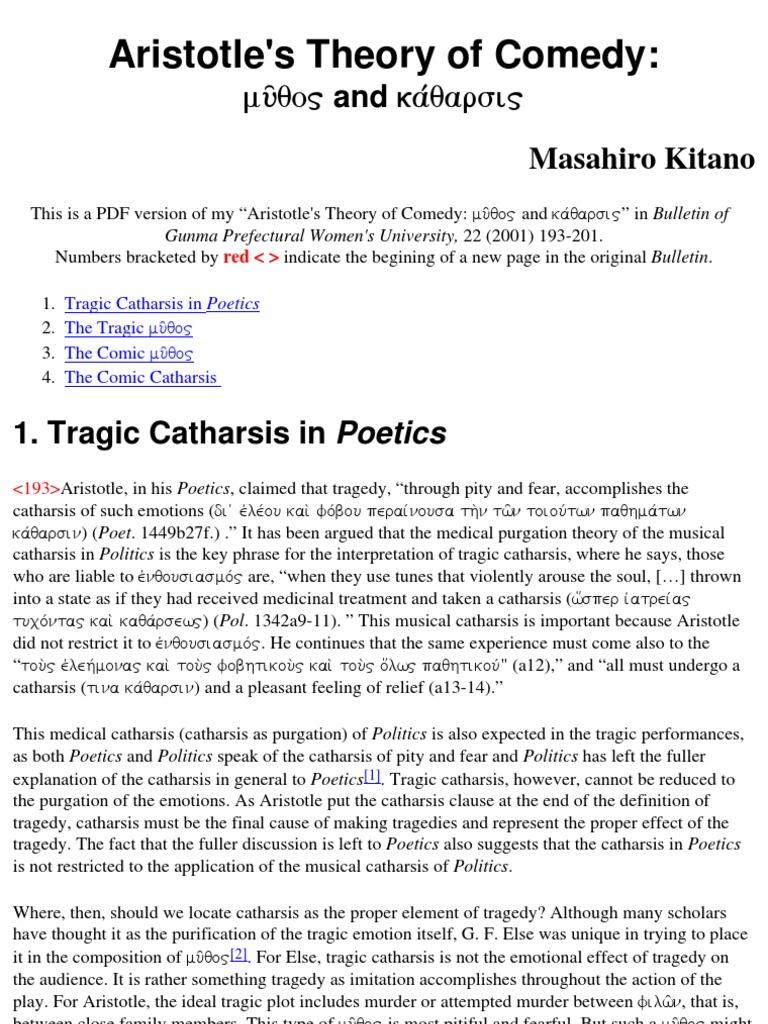 Aristotle Comedy | PDF | Tragedy | Poetics (Aristotle)