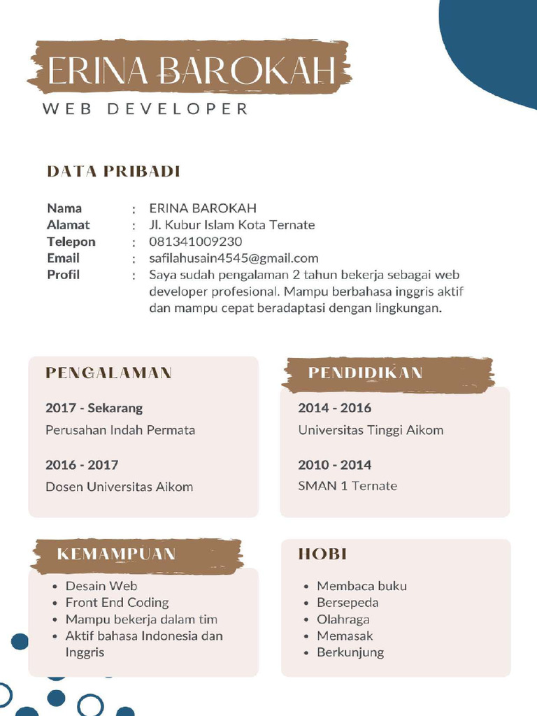 CV - Erina Barokah | PDF