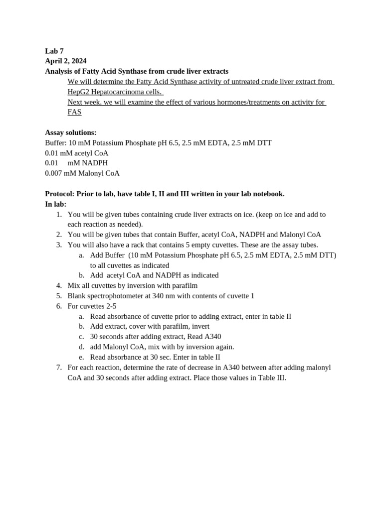 Lab 8 Biochem | PDF