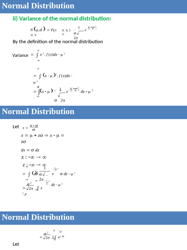 22 Mean and Variance of Normal Diatribution | PDF