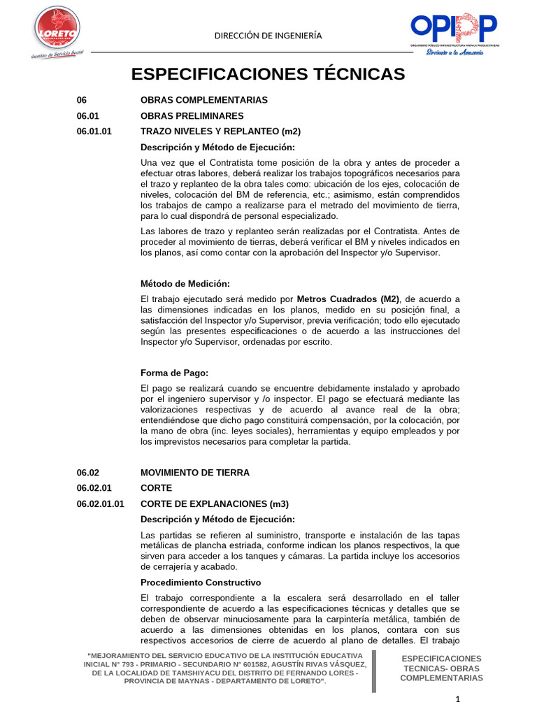 Obras Complementarias | PDF