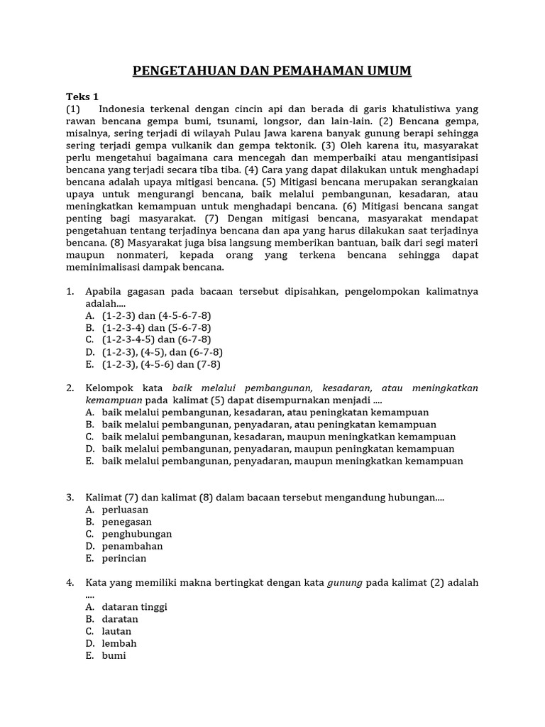 Soal Lat. Utbk SNBT 2024 | PDF