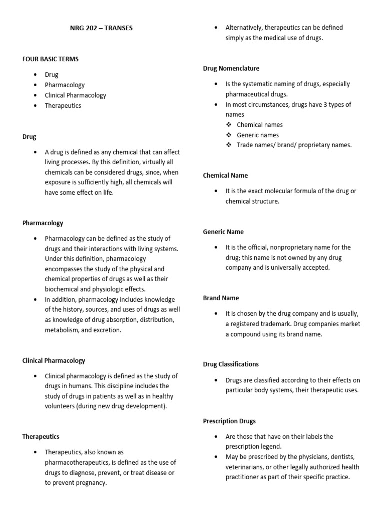 NRG 202 - Week 1 Transes | PDF