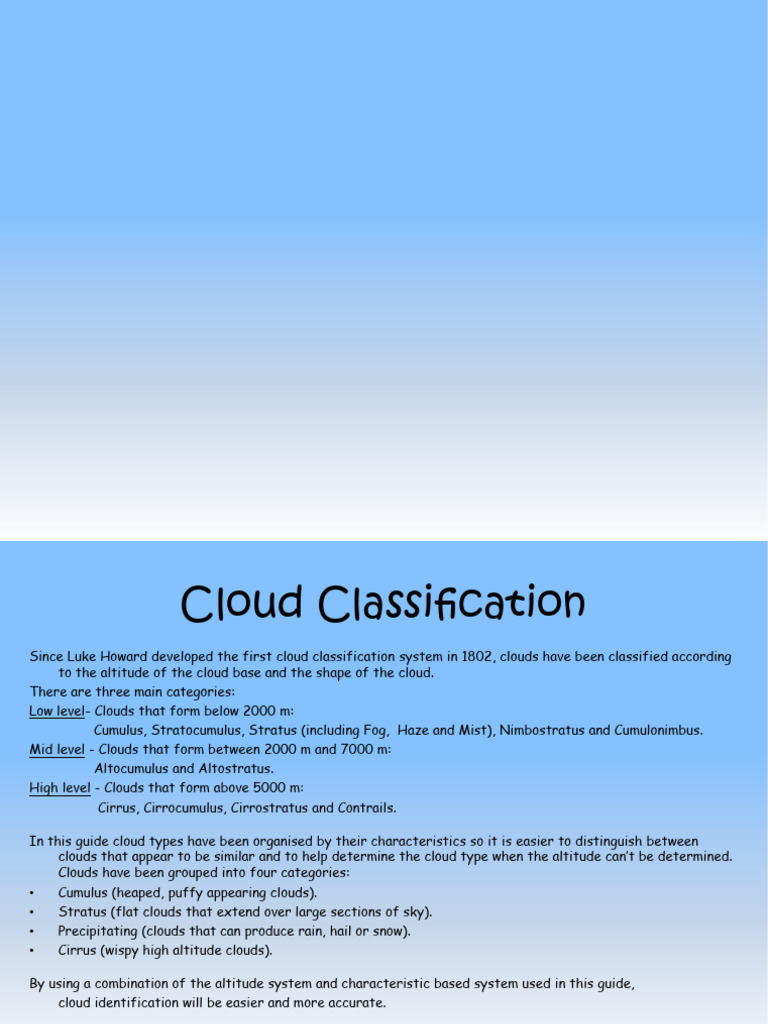 Cloud Spotting Sheet Icse | PDF